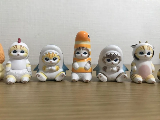 LOTTO FIGURINE MOFUSAND Shark nyan Shrimp nyan Rabbit Nyan oggetti ...