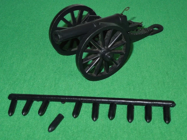1960'S MARX 54MM Fort Apache Playset Black Hard Plastic Firing Cannon w ...