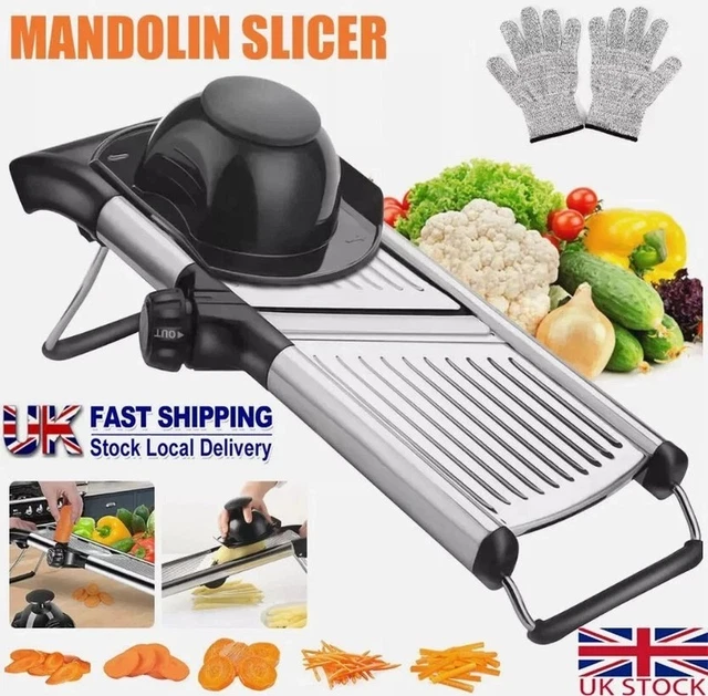 MANDOLINE SLICER STAINLESS Steel Vegetable Cutter Food Fruit Chopper ...