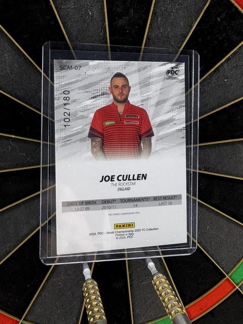 PANINI 2025 PDC Darts World Championship Joe Cullen /180 Scoring ...