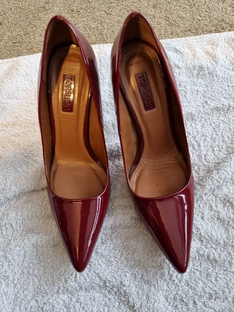 TOYSHOP BURGUNDY FAUX Patent Leather Stilettos Size 6 £5.43 - PicClick UK