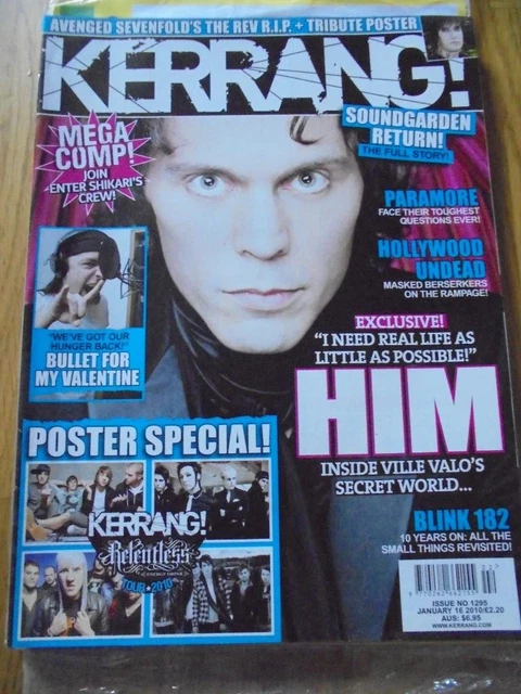 KERRANG! MAGAZINE NO 1295 (16 January 2010) Ville Valo - VERY GOOD £4. ...