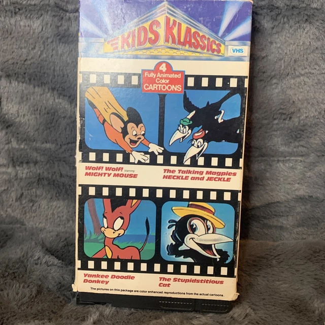 KIDS KLASSIC VHS VCR 4 Cartoons Mighty mouse Talking Magpies Vintage ...