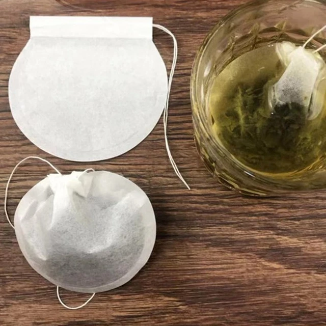 200 PCS DISPOSABLE Drawstring Tea Infuser Bags Paper Filter Pouches for ...