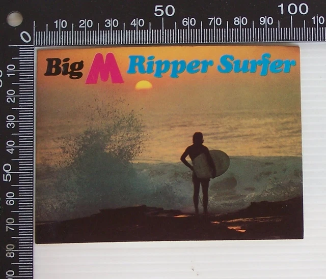 RARE VINTAGE BIG M Ripper Surfer Strawberry Milk Shop Advertising Pos ...