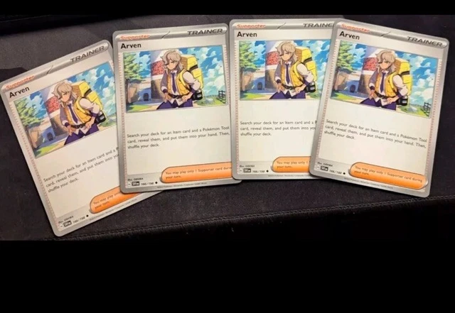 POKEMON TCG ARVEN 166/198 Scarlet & Violet Base x 4 Playset £6.99 ...