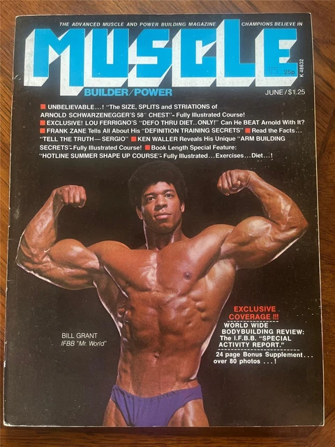 MUSCLE BUILDER BODYBUILDING magazine BILL GRANT/Arnold Schwarzenegger 6 ...