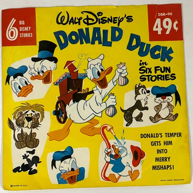WALT DISNEY'S DONALD Duck 45 RPM 6 Big Disney Stories 1961 Scrooge DBR ...