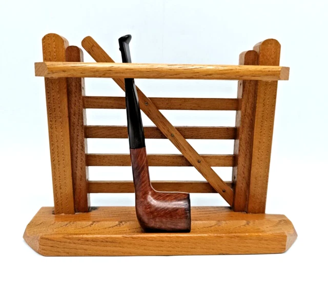 VINTAGE WOODEN PIPE Rack Stand Holds 4 Pipes Five Bar Gate Design ...