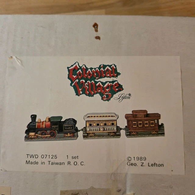 VINTAGE LEFTON 1988 Colonial Village 3-Piece Train set by Byron Wood ...