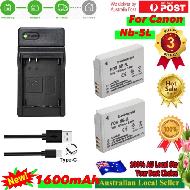 2 BATTERY + UsbC Charger For Canon PowerShot SX200 IS SX210 IS SX220 HS ...