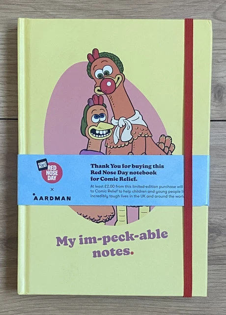 AARDMAN COMIC RELIEF Red Nose Day A5 Lined Notebook - Chicken Run £9.00 ...