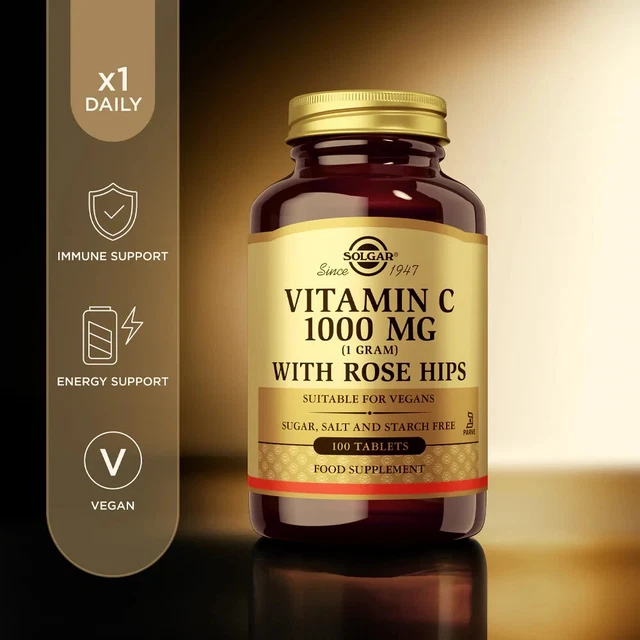 SOLGAR VITAMIN C 1000mg with Rose Hips 100 Tablets £33.57 - PicClick UK