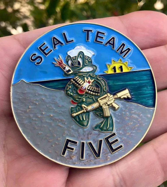 NAVY SEAL TEAM 5 Bone Freddie Frog Trident Seals Challenge Coin UDT NSW ...