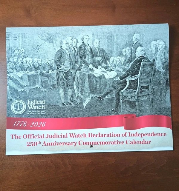 2026 DECLARATION OF Independence 250th Anniversary Calendar Judicial ...