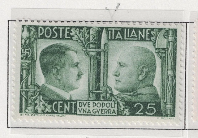 GERMANY ITALY AXIS WW2 Hitler and Mussolini Army stamp 1941 MLH EUR $14 ...