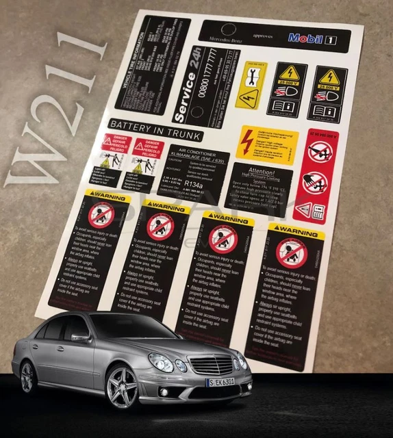MERCEDES-BENZ W211 DECAL Set Stickers For All Models Engines Best ...