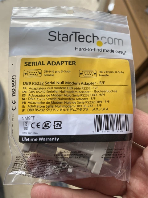 Startech Com Db9 Rs232 Serial Adapter Null Modem F F Star Tech £5 50 Picclick Uk