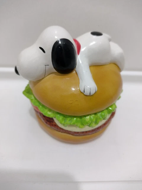 VINTAGE SNOOPY PEANUTS Money box Hamburger Burger Coin Bank 1958 1966 ...
