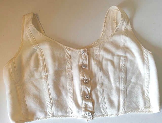 ORIGINAL VINTAGE 1940S TRUWEAR Knitted Cotton Vest Liberty Bodice UK 8 ...