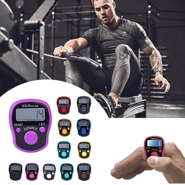 LUMINOUS LED DIGITAL Finger Counter Tally Counter Handheld Knitting Row ...