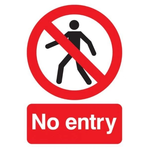 SIGNS & LABELS No Entry Sign - Rigid Polypropylene - 297mm x 210mm £13. ...