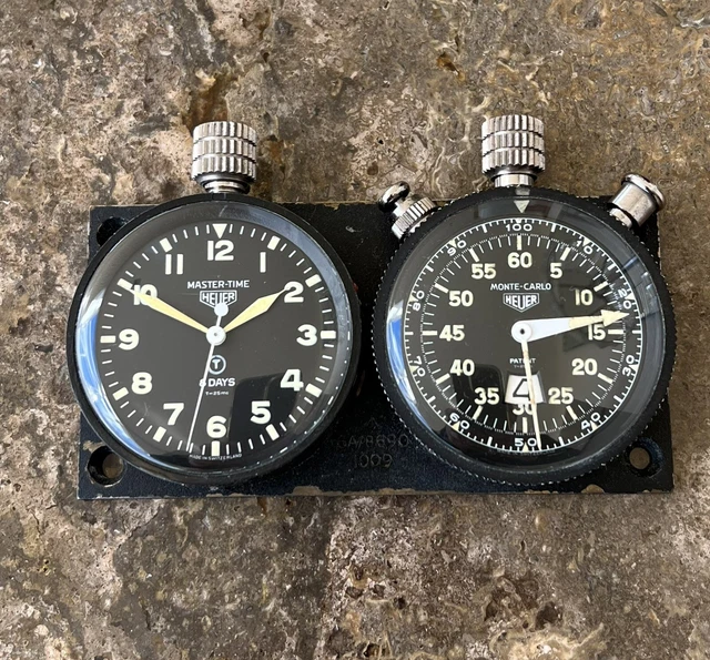 HEUER MASTER-TIME & Monte-Carlo Dash Rally Timer RAF Fighter Pilots ...