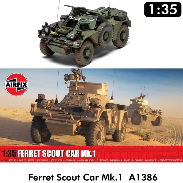 AIRFIX FERRET SCOUT CAR Mk1 1:35 scale model kit Armoured vehicle A1386 ...