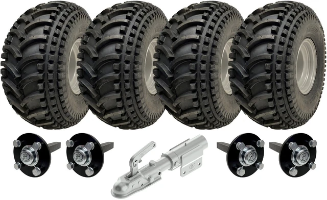 22X11.00-8 TWIN AXLE ATV Trailer Kit Wheels, Axles & Swivel Hitch ...