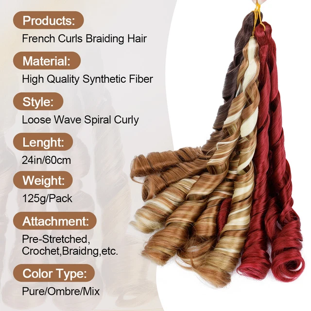 LOOSE WAVE SPRING Twist Braids Afro Crochet French Curl Braiding Hair ...