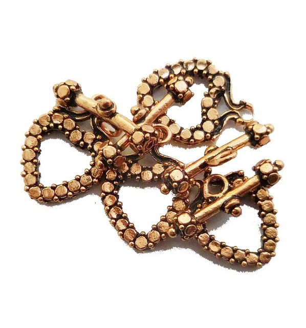 20 SET 15X22MM Solid Copper Bali Toggle Clasp Antique Copper 960 EUR 14 ...