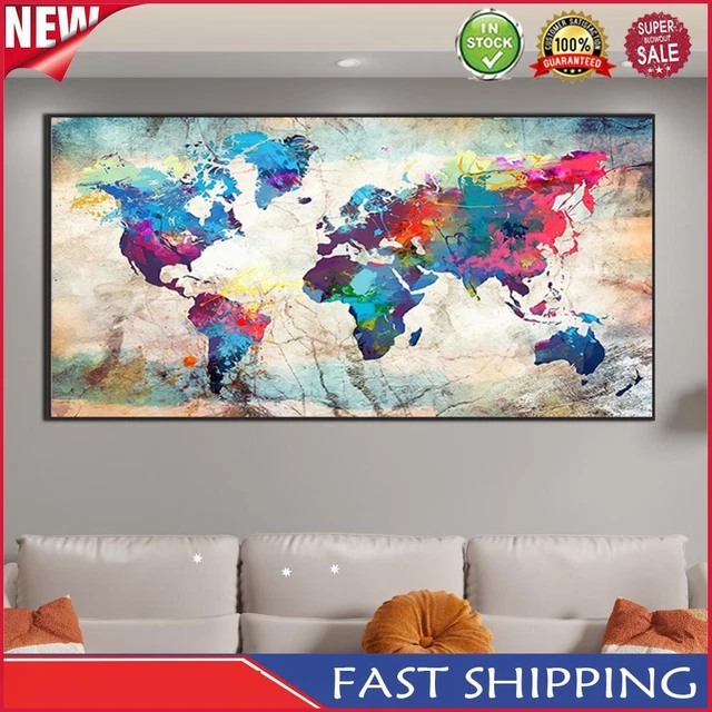 5D DIAMOND PAINTING Full Square Drill world map Picture of EUR 16,15 ...