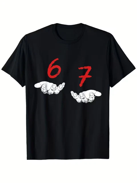 MEN'S FUNNY SIX Seven Meme Alpha Slang Graphic T-Shirt - 100% Regular ...