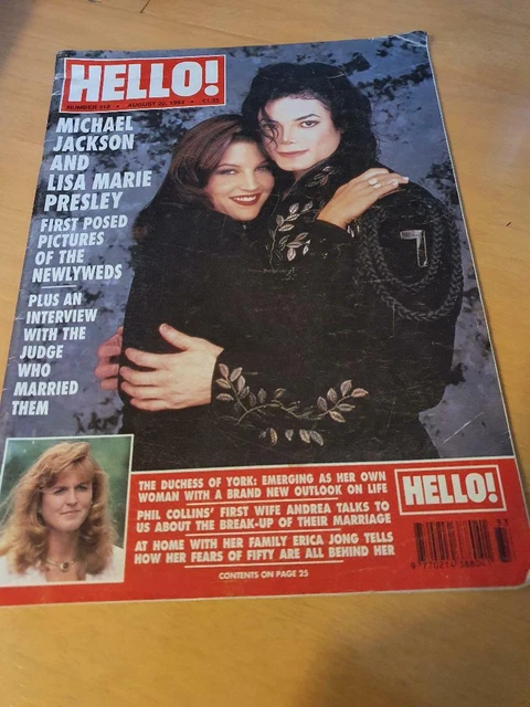HELLO MAGAZINE WITH Michael Jackson and Lisa Presley- No 318, Aug 20 ...