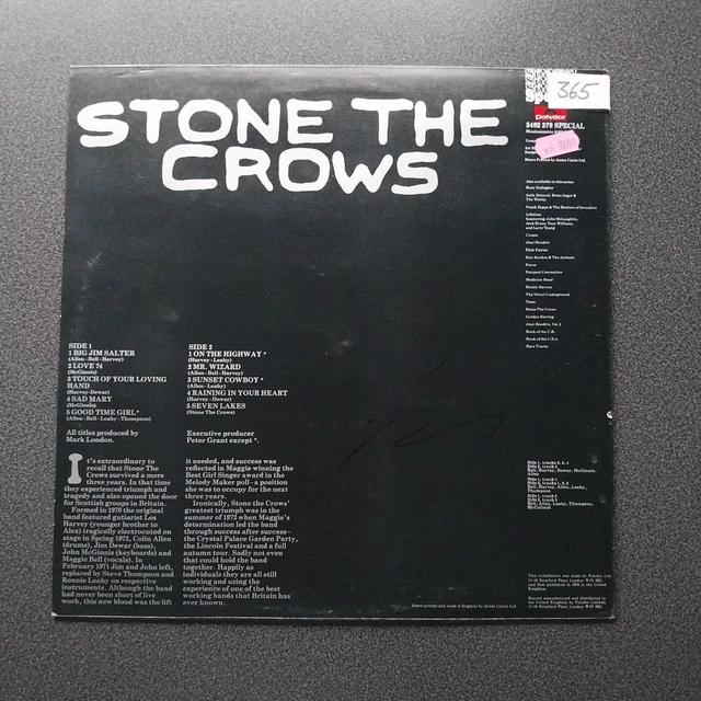 VINYL STONE THE Crows - Stone The Crows (1976) Polydor – 2482 279 EUR ...