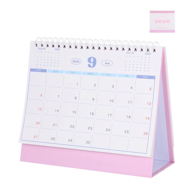 DESK FLIP CALENDAR: 2026 Minimalist Standing Flip Calendar - Monthly ...