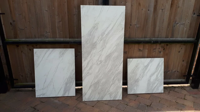 HOWDENS WORKTOP OFF cuts (x3) White marble effect £30.00 - PicClick UK