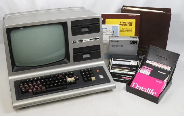 VINTAGE RADIO SHACK TRS-80 Model III CRT Computer Manual Dual Floppy ...