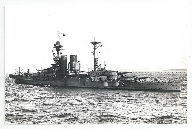 HMS MALAYA QUEEN Elizabeth class Battleship Royal Navy PC-size RP Card ...