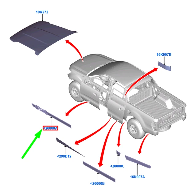 FORD RANGER T6 MK1 Front Right Door Decal Strip 2051785 NEW GENUINE £78 ...