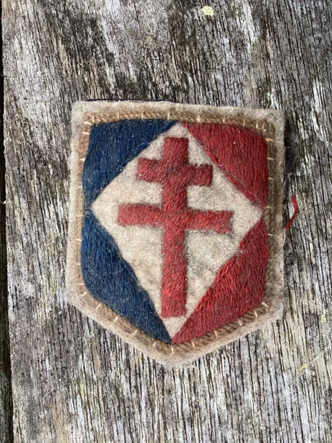 ORIGINAL WW2 FREE french exiled forces beret badge cloth patch £20.00 ...