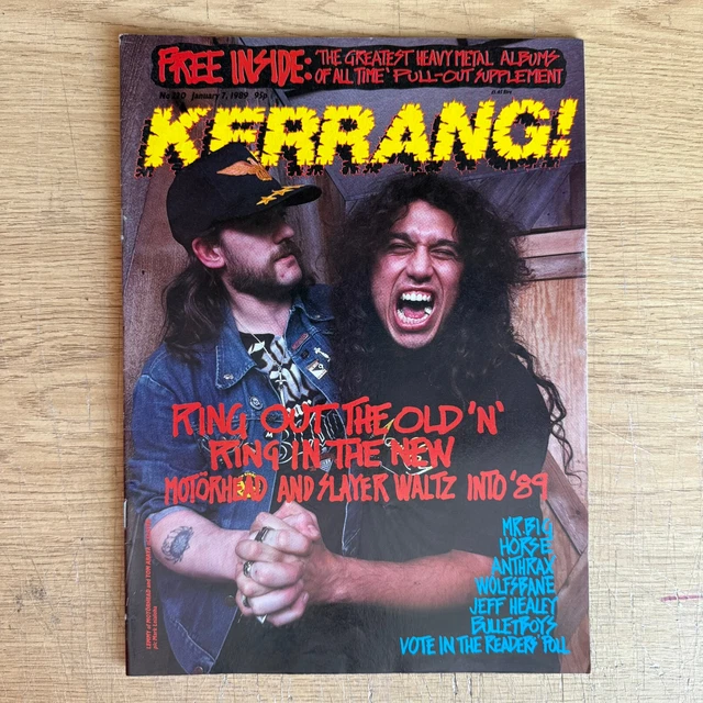 KERRANG MAGAZINE ISSUE 220 Motorhead Slayer Anthrax Mr Big + Pullout £6 ...
