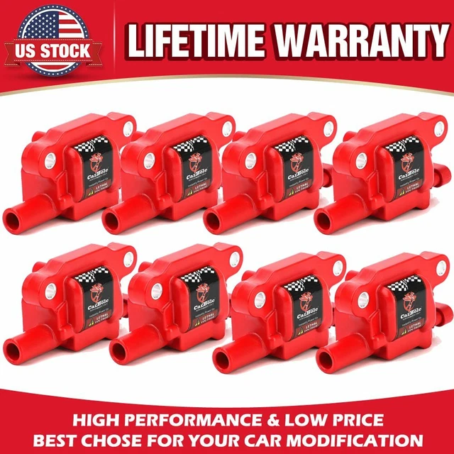 8X SQUARE IGNITION Coils Pack For Chevy Silverado 1500 Tahoe Camaro GMC ...