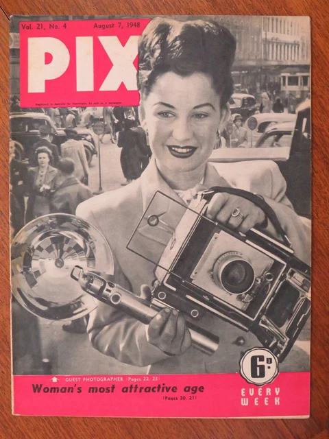 PIX MAGAZINE AUSTRALIA August 7, 1948 - Adele Hurley cover, war in ...