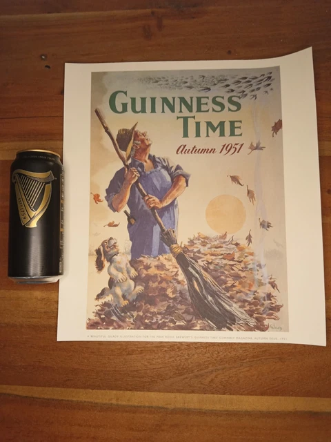 GUINNESS VINTAGE ADVERTISING poster Advert Gilroy Time Magazine Autumn ...