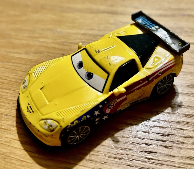 DISNEY/PIXAR CARS 2, World Grand Prix Jeff Gorvette 24 Car, Yellow ...