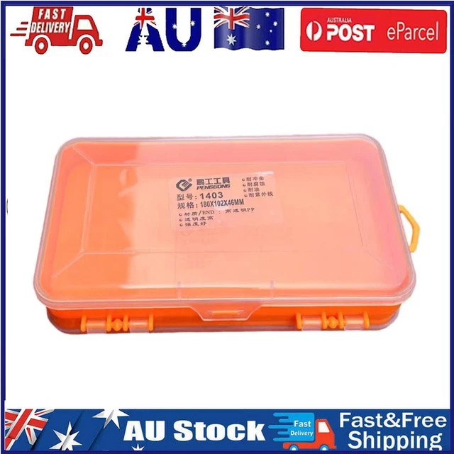 PLASTIC STORAGE TOOL Case Double-Side Tool Box Compartment for Small ...