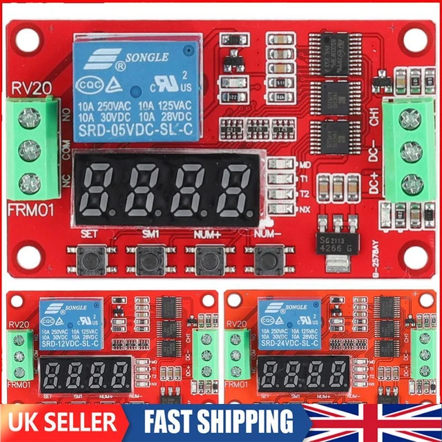 FRM01 MULTIFUNCTION TIMER Control Relay Switch Relay Board DC 5V 12V ...