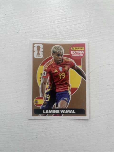 PANINI WORLD CUP Lamine Yamal Bronze And Lionel Messi Gold Sticker ...