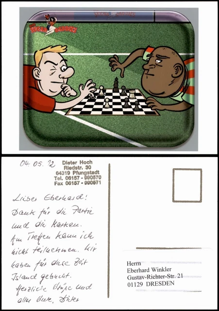 SCHACH CHESS - Spiel, Fußballfeld - Scherzkarte vw Fernschach 2012 EUR ...